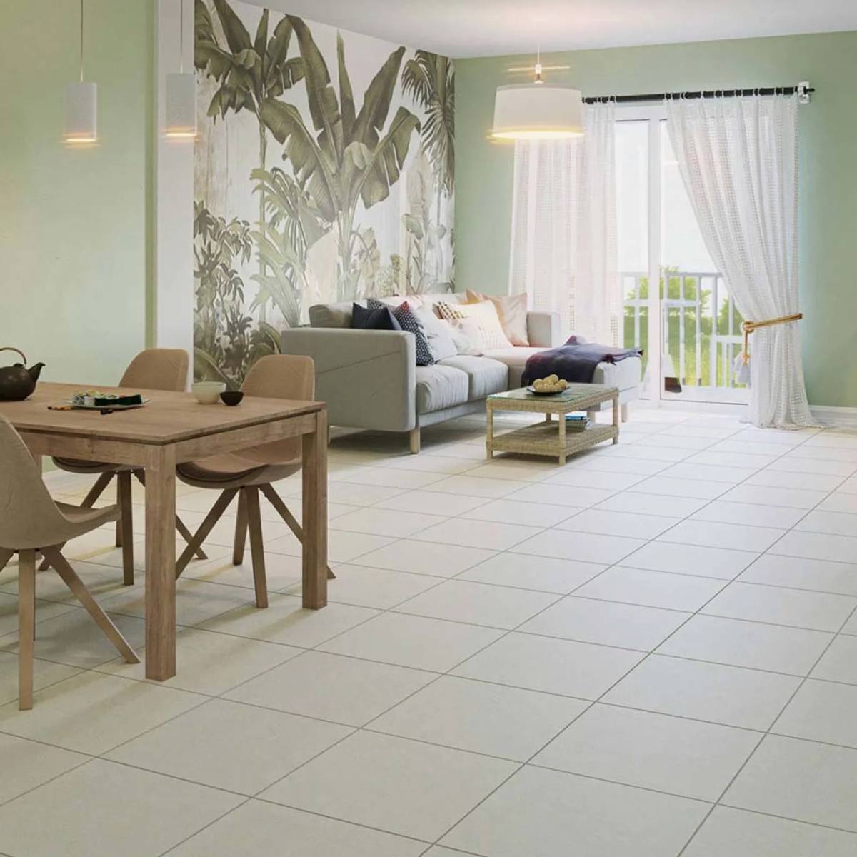 PISO NEW BOTTICINO SATINADO 61X61 CM | Ambientes Cerámicos